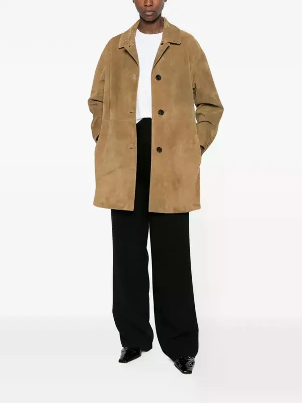 THE ROW Damir Suede Button-up Coat