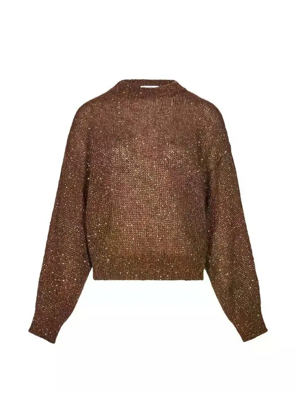 Brunello Cucinelli Sequin-embellished Crew Neck Sweater
