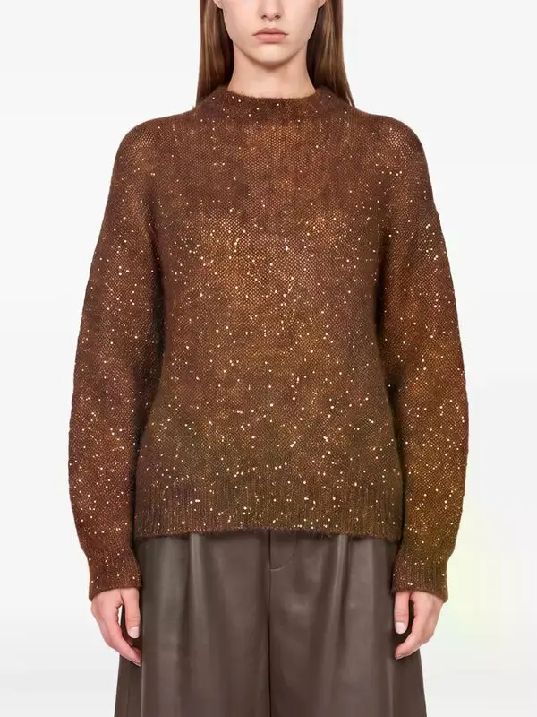 Brunello Cucinelli Sequin-embellished Crew Neck Sweater