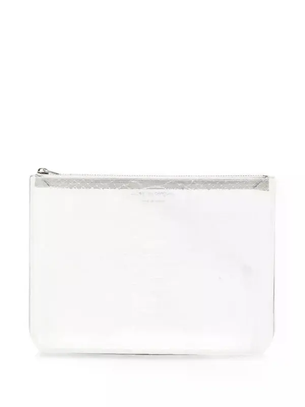 Comme Des Garçons Snake-effect Zip-around Pouch - White