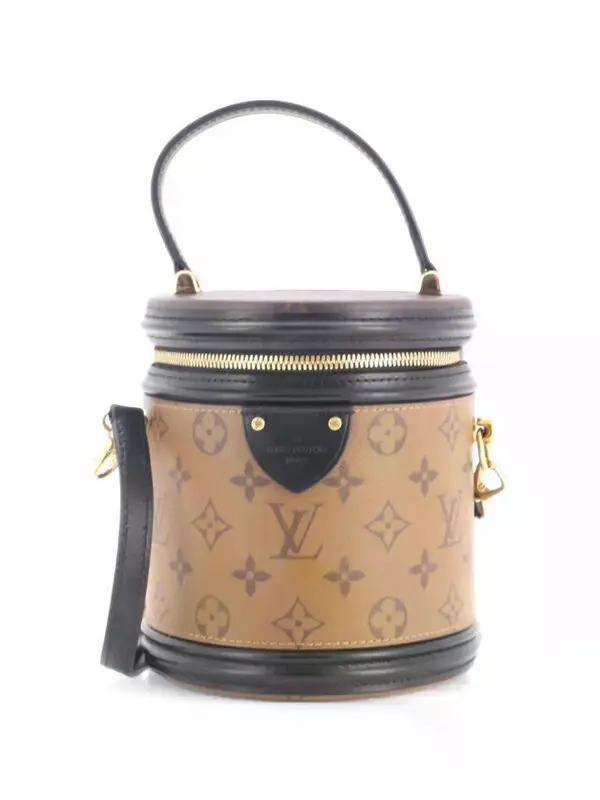LOUIS VUITTON Cannes Handbag Reverse Monogram Canvas Satchel - Brown