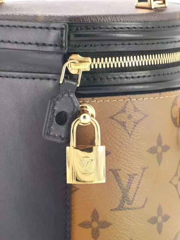 LOUIS VUITTON Cannes Handbag Reverse Monogram Canvas Satchel - Brown