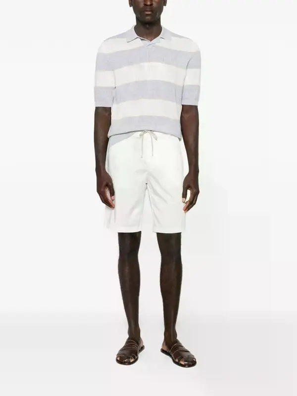 Eleventy Striped Short-sleeve Polo Shirt