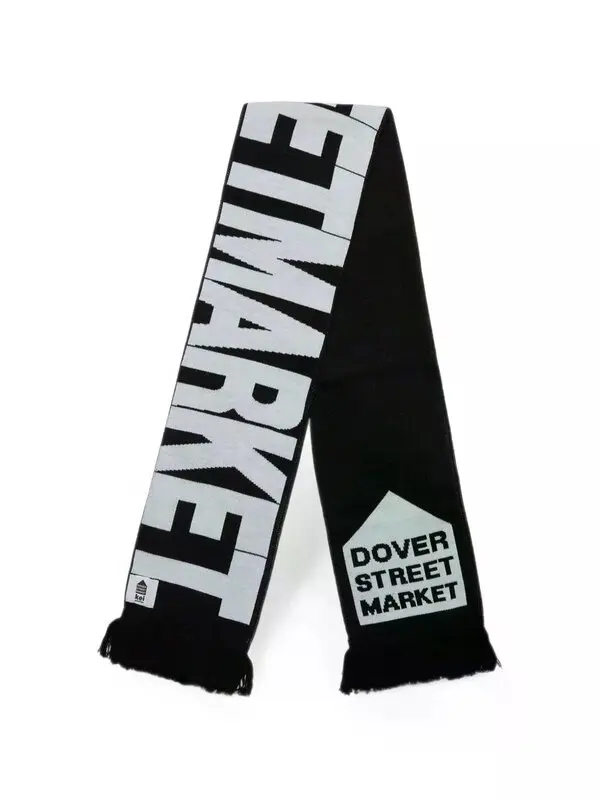 DOVER STREET MARKET Logo-intarsia Fringed Scarf