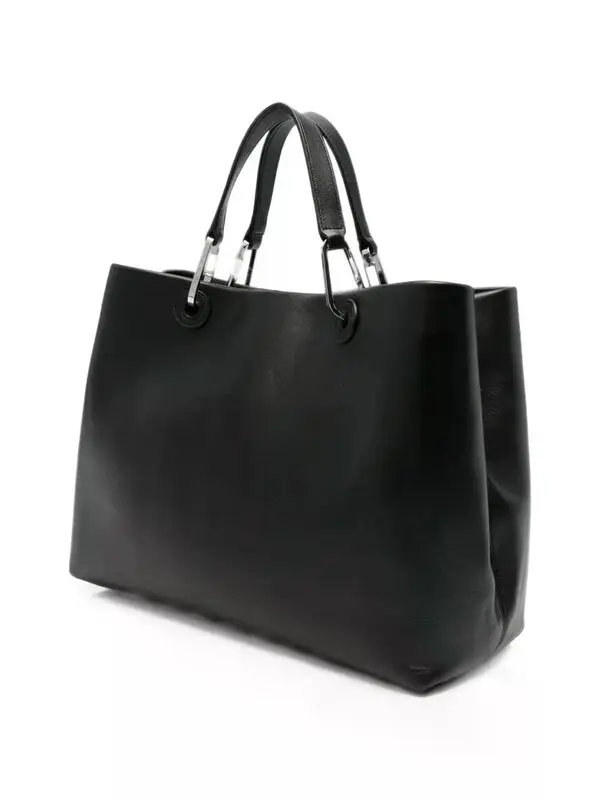 Emporio Armani Logo-stamp Leather Tote Bag