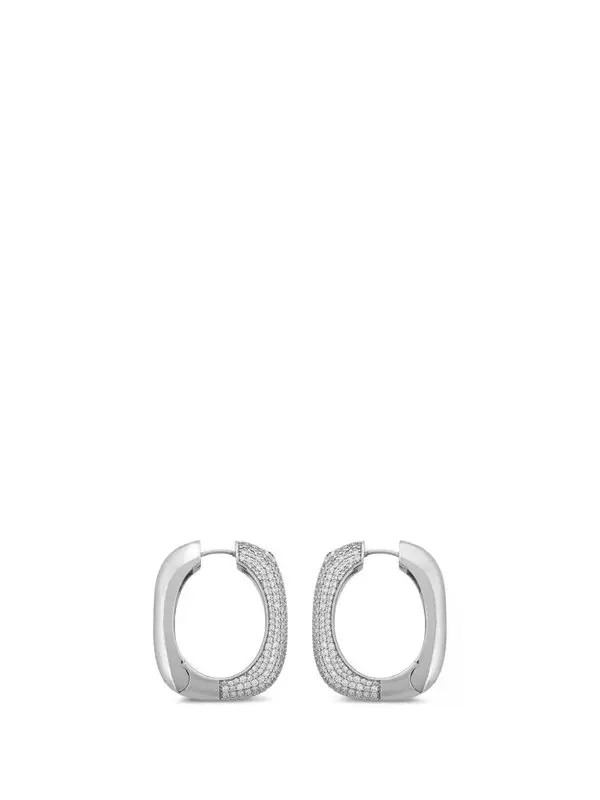 Michael Kors Pavé Square Hoop Earrings - Silver
