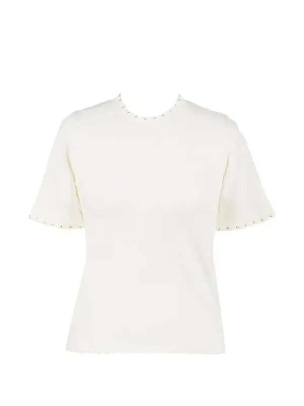 TWINSET Scalloped Jumper With Studs - White