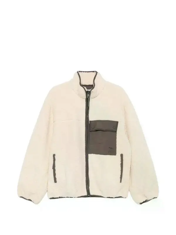 Maison Kitsuné Fleece-texture Panelled Jacket