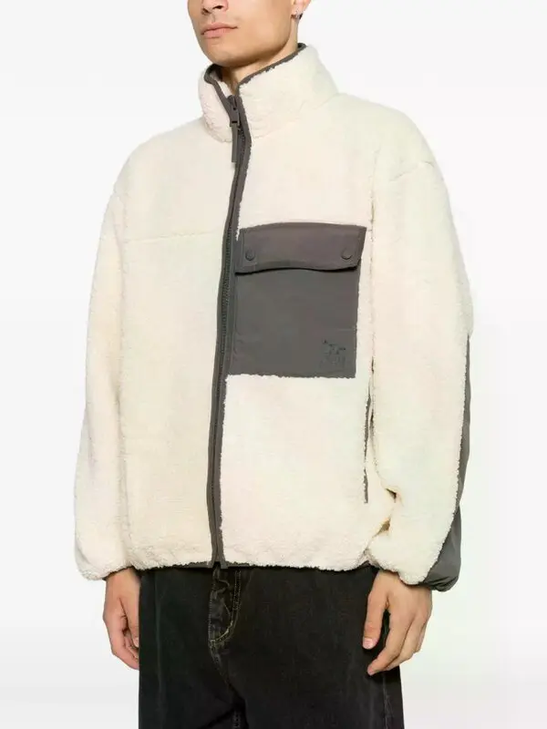 Maison Kitsuné Fleece-texture Panelled Jacket