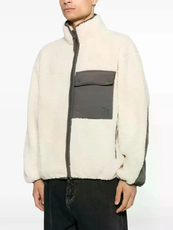 Maison Kitsuné Fleece-texture Panelled Jacket