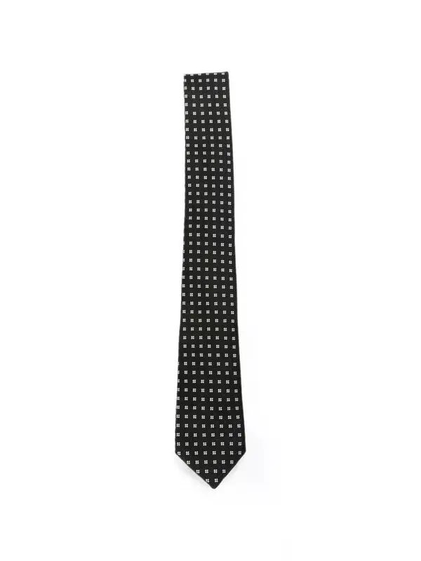 TOM FORD Micro-patterned Silk Tie - Black