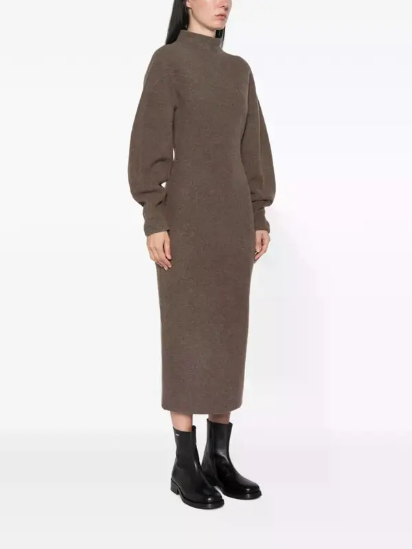 Max Mara High-neck Balloon-sleeve Midi Dress