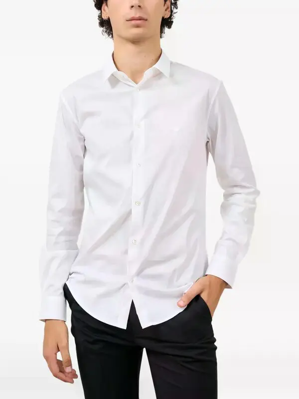 Emporio Armani Logo-embroidered Long-sleeve Shirt