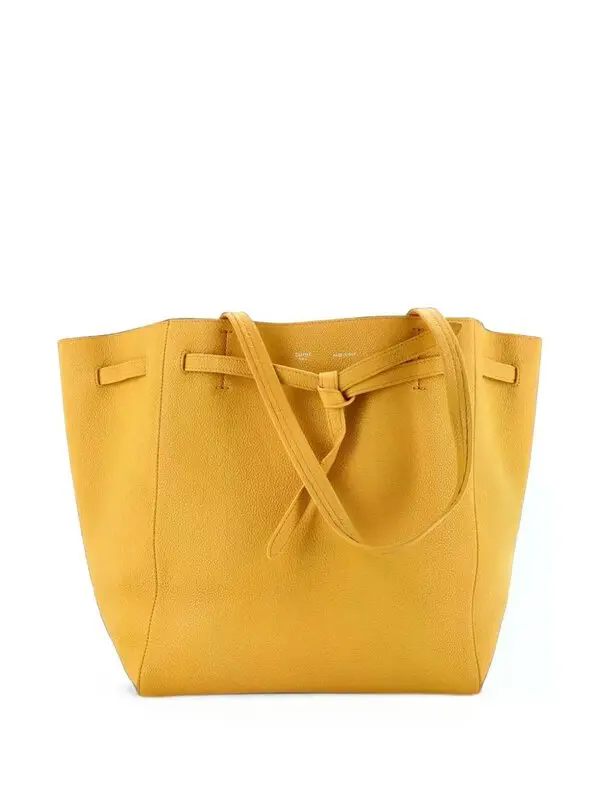 Celine Phantom Tie Cabas Leather Medium Tote Bag - Yellow
