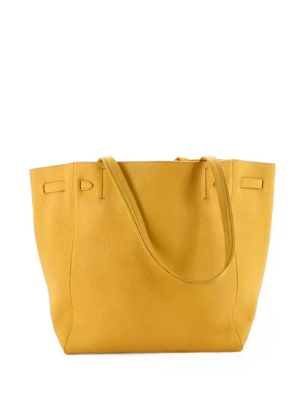 Celine Phantom Tie Cabas Leather Medium Tote Bag - Yellow