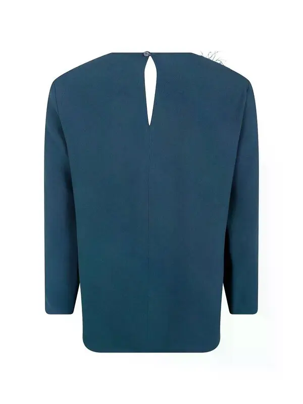 Antonelli Firenze Feather-trim Long-sleeve Blouse