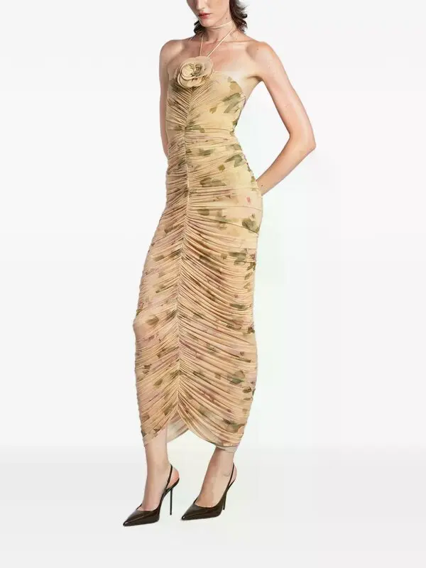Magda Butrym Floral-print Ruched Midi Dress