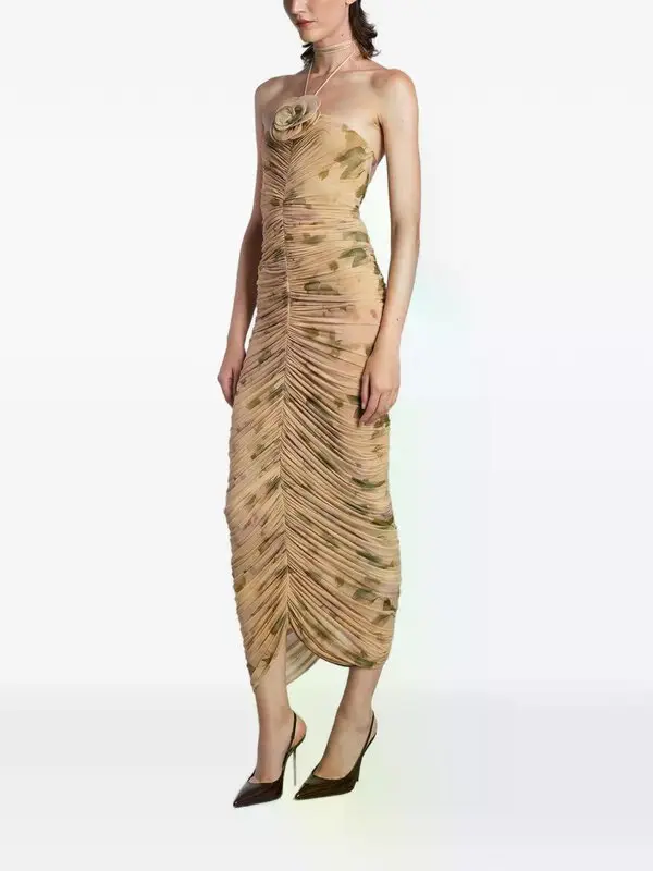 Magda Butrym Floral-print Ruched Midi Dress