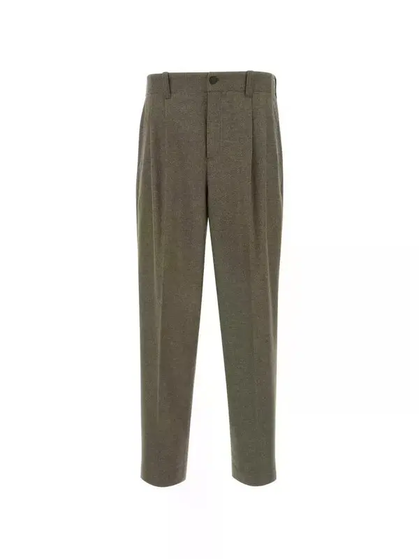 GOLDEN GOOSE Pleated Virgin Wool Trousers - Grey