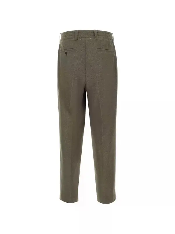 GOLDEN GOOSE Pleated Virgin Wool Trousers - Grey