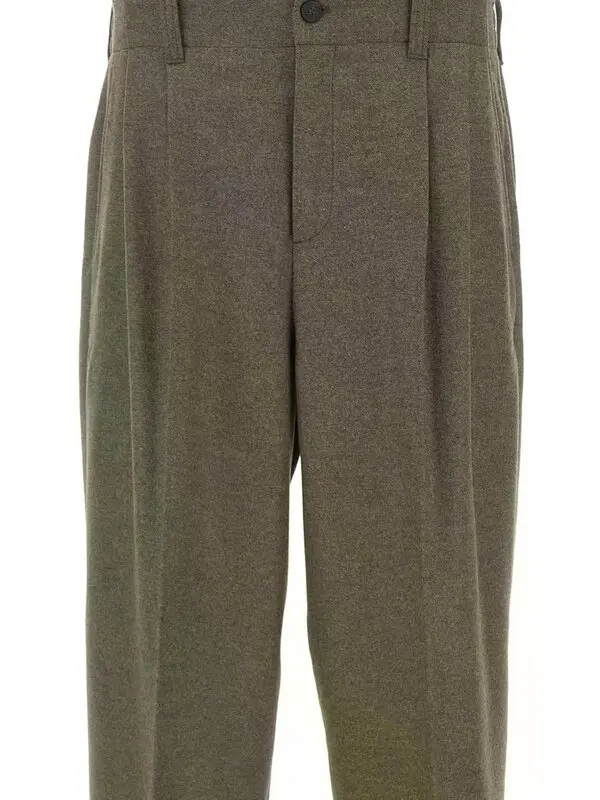 GOLDEN GOOSE Pleated Virgin Wool Trousers - Grey