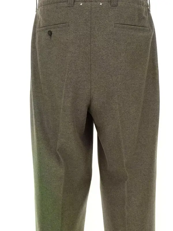 GOLDEN GOOSE Pleated Virgin Wool Trousers - Grey