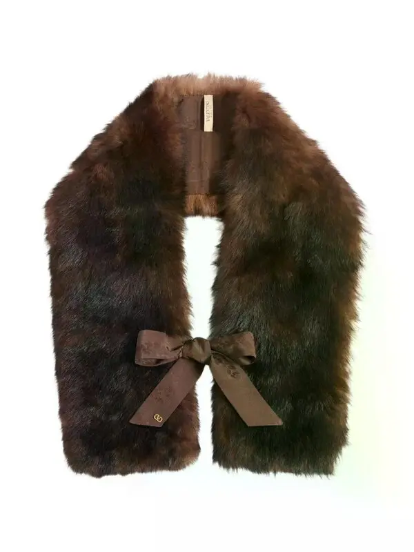 Valentino Garavani Lamb Fur Scarf - Brown