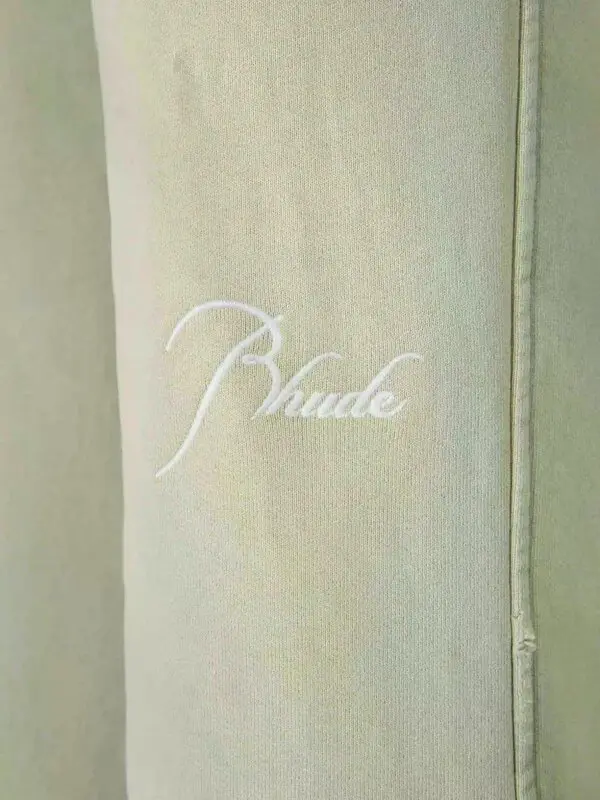 Rhude Logo-embroidered Worn-effect Cotton Track Pants