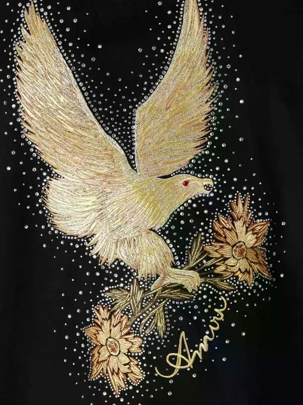 Amiri Crystal-embellished Embroidered T-shirt