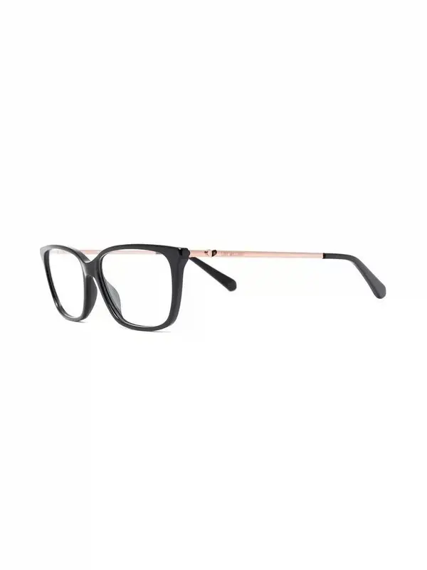 Moschino Logo-engraved Rectangle Glasses - Black