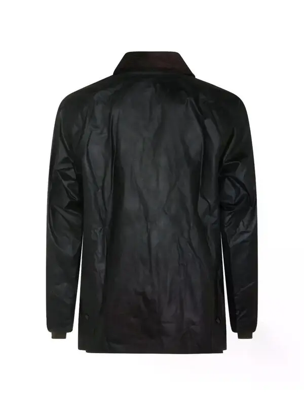 Barbour Waxed Jacket With Corduroy Collar - Black