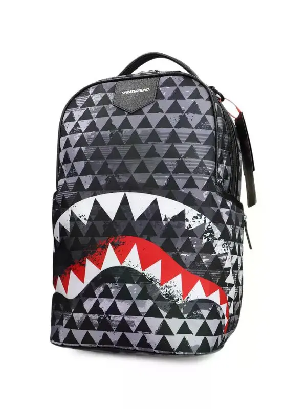 SPRAYGROUND Shark Mouth Geometric-print Backpack - Black