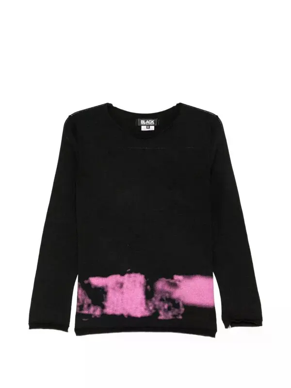 Comme Des Garçons Spray-print Sweater - Black