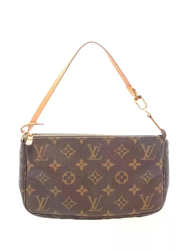 LOUIS VUITTON 2001 Monogram Pochette Accessoires Shoulder Bag - Brown