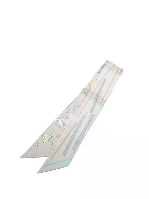 Hermès 2010-2026 A Vos Crayons Silk Twilly Scarf Scarves - Grey