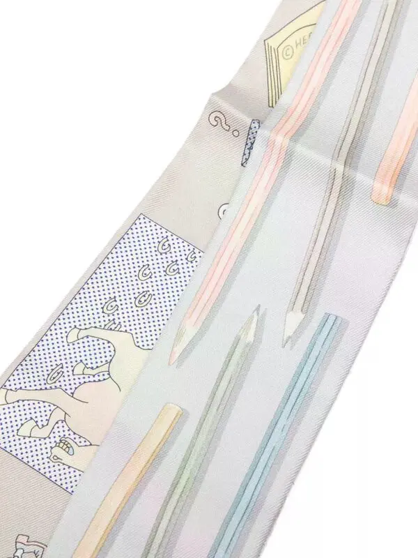 Hermès 2010-2026 A Vos Crayons Silk Twilly Scarf Scarves