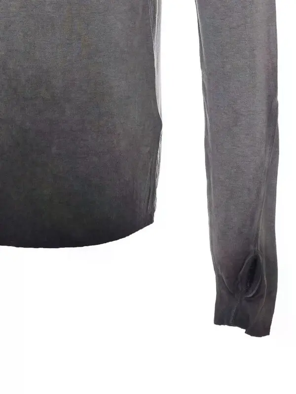 THOM KROM Cold-dye High Neck Long Sleeve Sweater With Thumb Slots