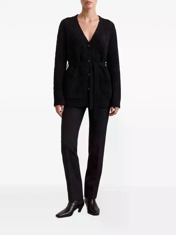 Valentino Garavani Cable-knit Belted Cardigan