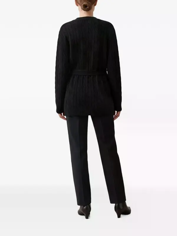 Valentino Garavani Cable-knit Belted Cardigan