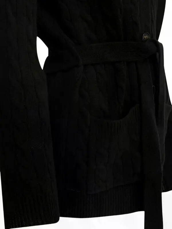 Valentino Garavani Cable-knit Belted Cardigan