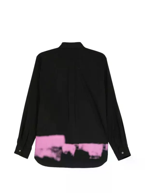 Comme Des Garçons Spray-paint Effect Shirt - Black