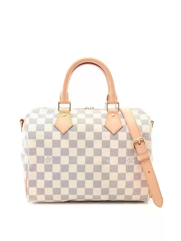 LOUIS VUITTON 2013 Damier Azur Speedy 25 Boston Bag - White