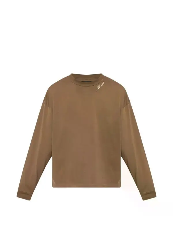 Amiri Logo-embroidered Long-sleeve T-shirt - Brown