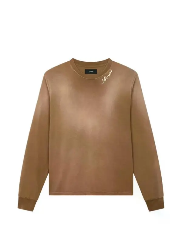 Amiri Script Oversized Long Sleeve T-shirt - Brown