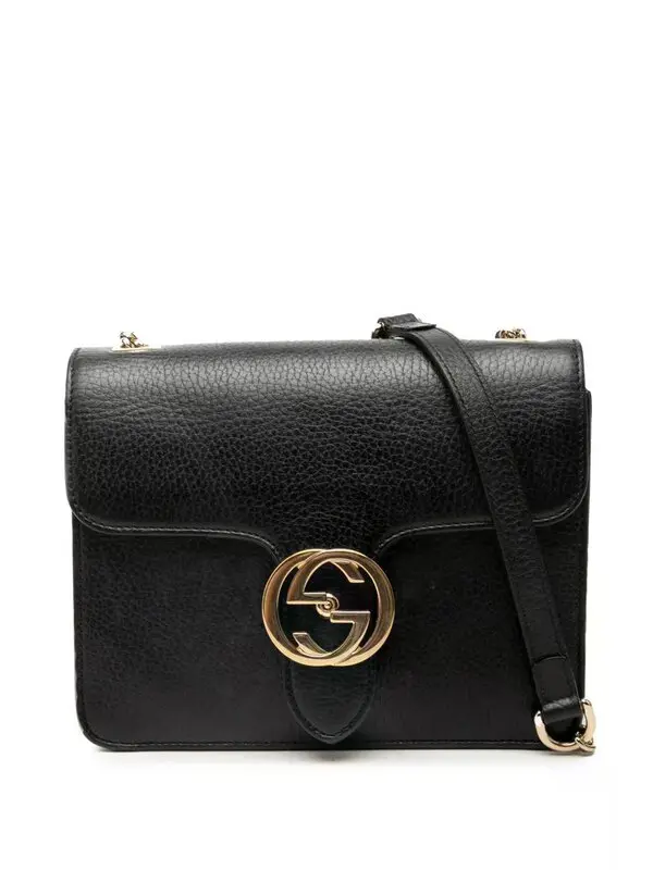 Gucci 2016-2026 Small Dollar Calfskin Interlocking G Crossbody Bag - Black