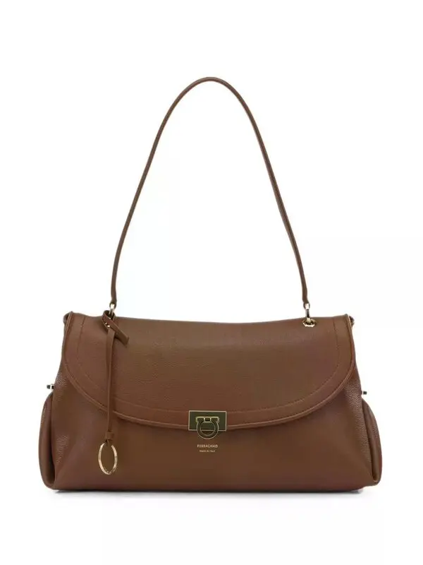 FERRAGAMO Gancini Flip-lock Shoulder Bag - Brown