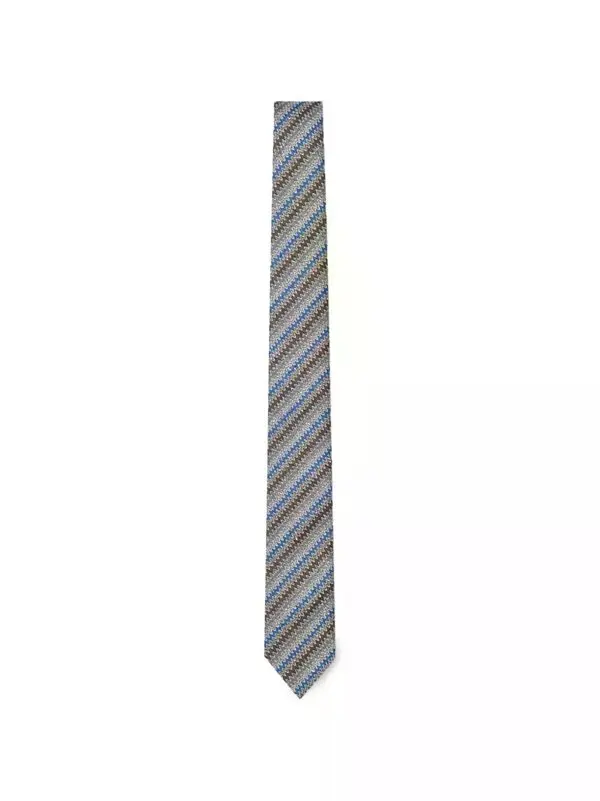 Missoni Zigzag Silk Neck Tie - Grey