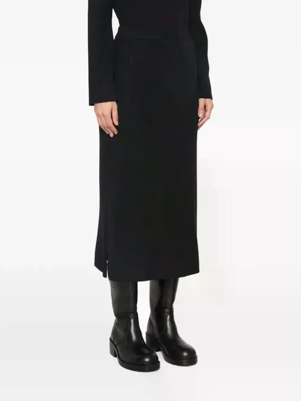 A.p.c. Ribbed-knit Side-slit Midi Skirt