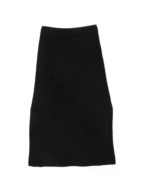 A.p.c. Ribbed-knit Side-slit Midi Skirt - Black