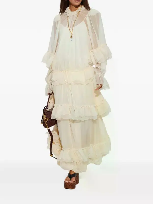 Chloé Ruffled Tiered Midi Dress